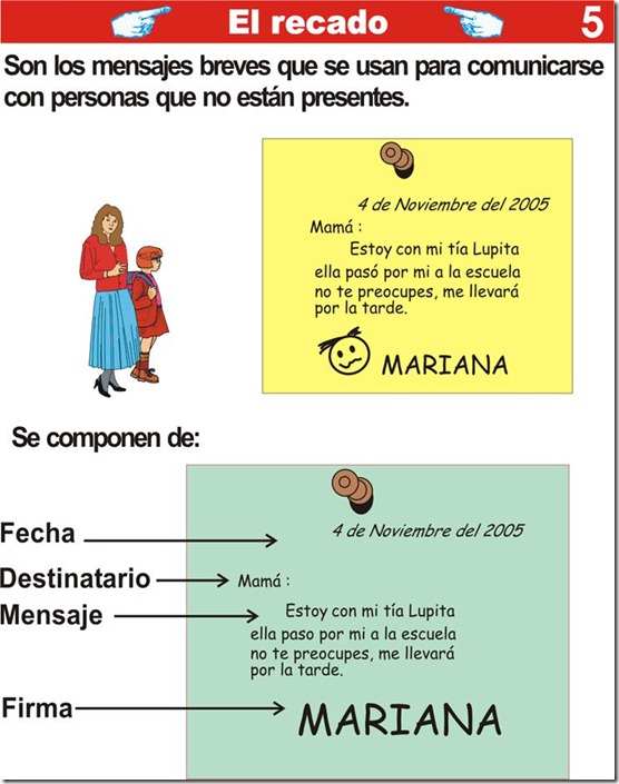 Proyectos escolares: El recado – tareas para la escuela primaria
